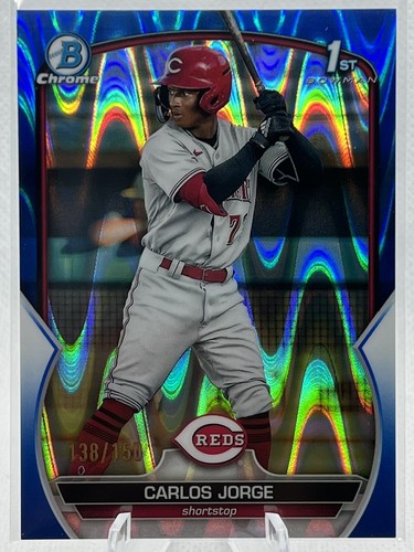 2023 Bowman Carlos Jorge Chrome 1st Prospect Blue Ray Wave Refractor ...