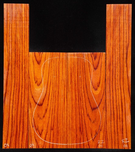 Red Zebrawood Guitar Set #01 Dreadnought Size Back and Sides Luthier | eBay