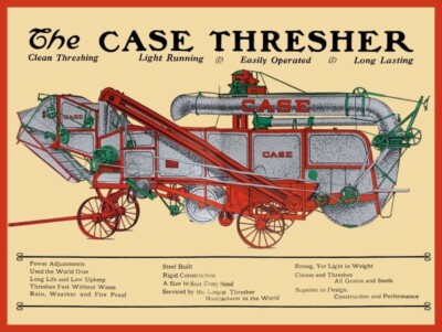 1928 J.I. Case Threshing Machine, Thresher New Metal Sign: Ships Free - 9 x 12" | eBay