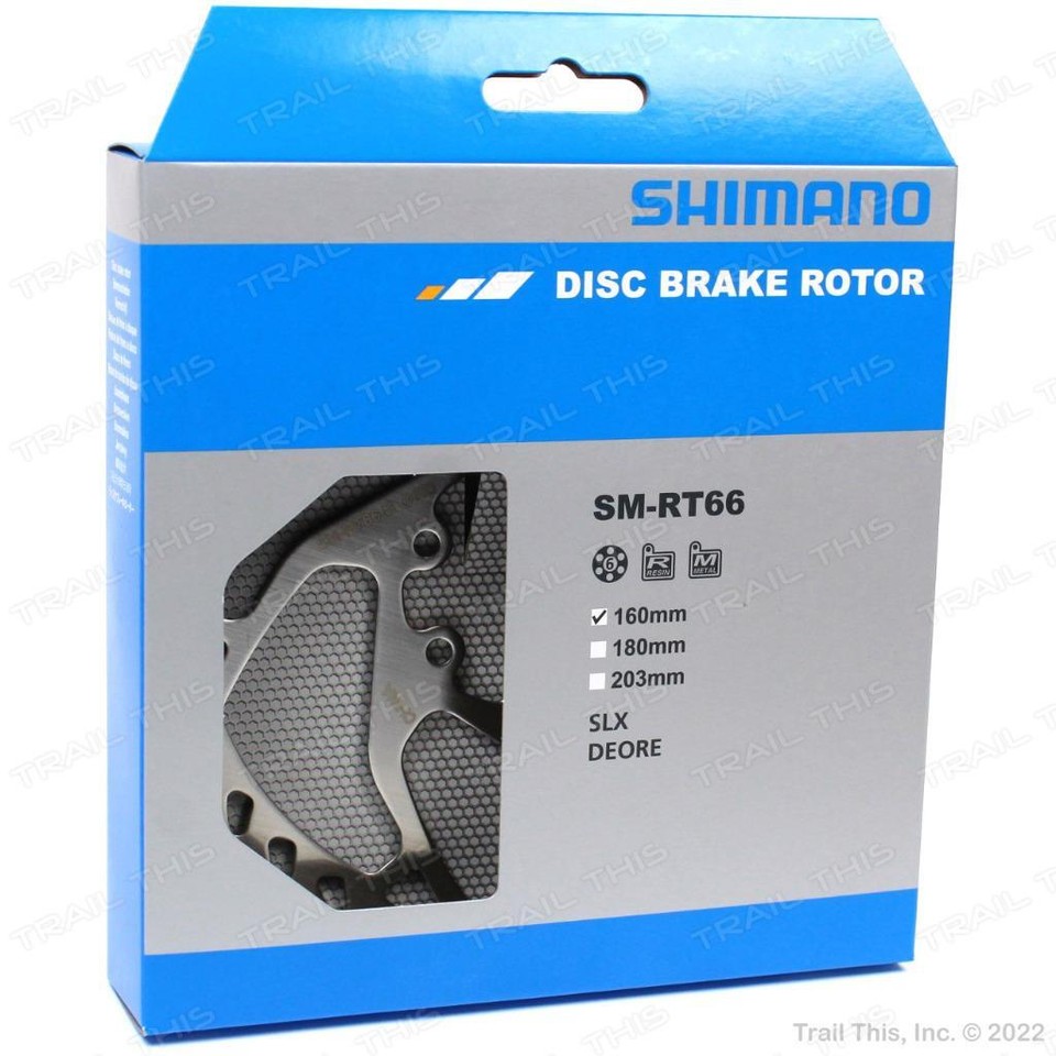 Shimano SM-RT66 160mm 6-bolt MTB Bicycle Disc Brake Rotor RT66S fits ...