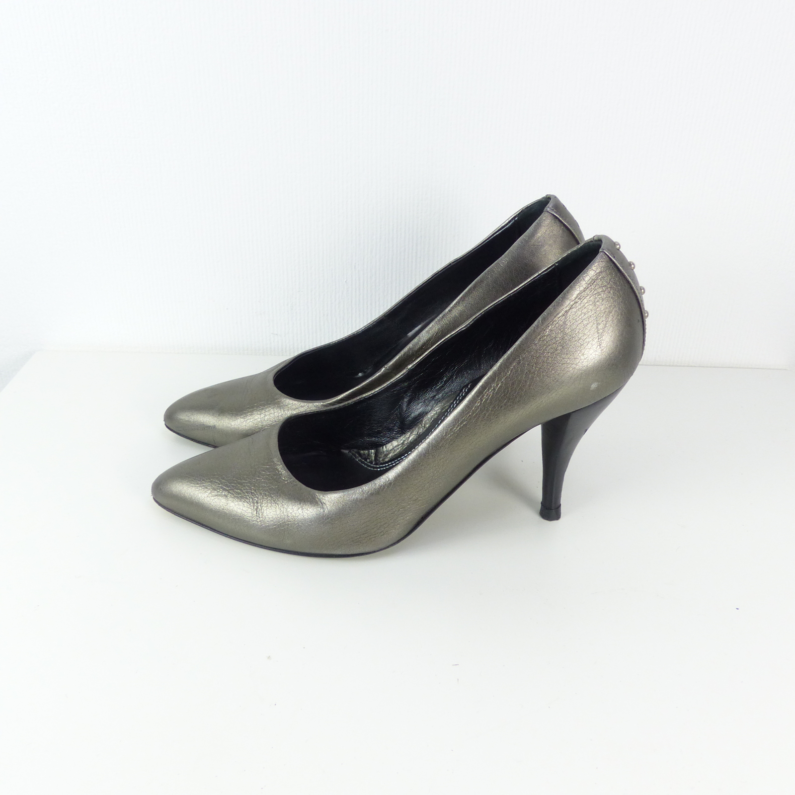 HUGO BOSS Pumps High Heels Spitz Silber-Grau Metallic Gr. EUR 38 (SR40 ...
