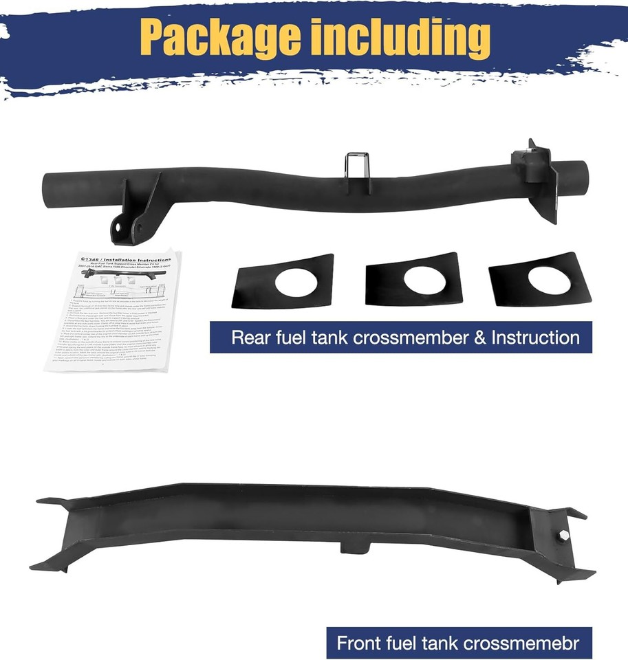 Front & Rear Fuel Tank Crossmember For Chevy Silverado/GMC Sierra 1500 ...