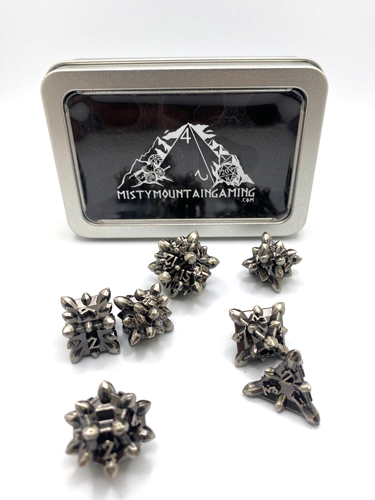 DND Solid Metal Dice Set - Meteorite Asteroid Fields | eBay