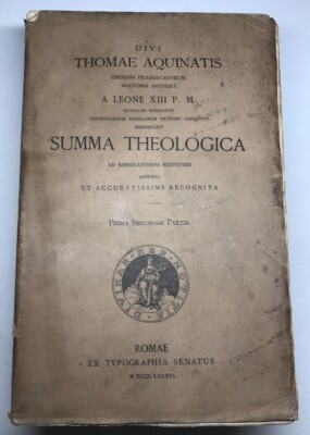 Rare Book SUMMA THEOLOGICA THOMAS AQUINAS FIRST PART 1886 | eBay