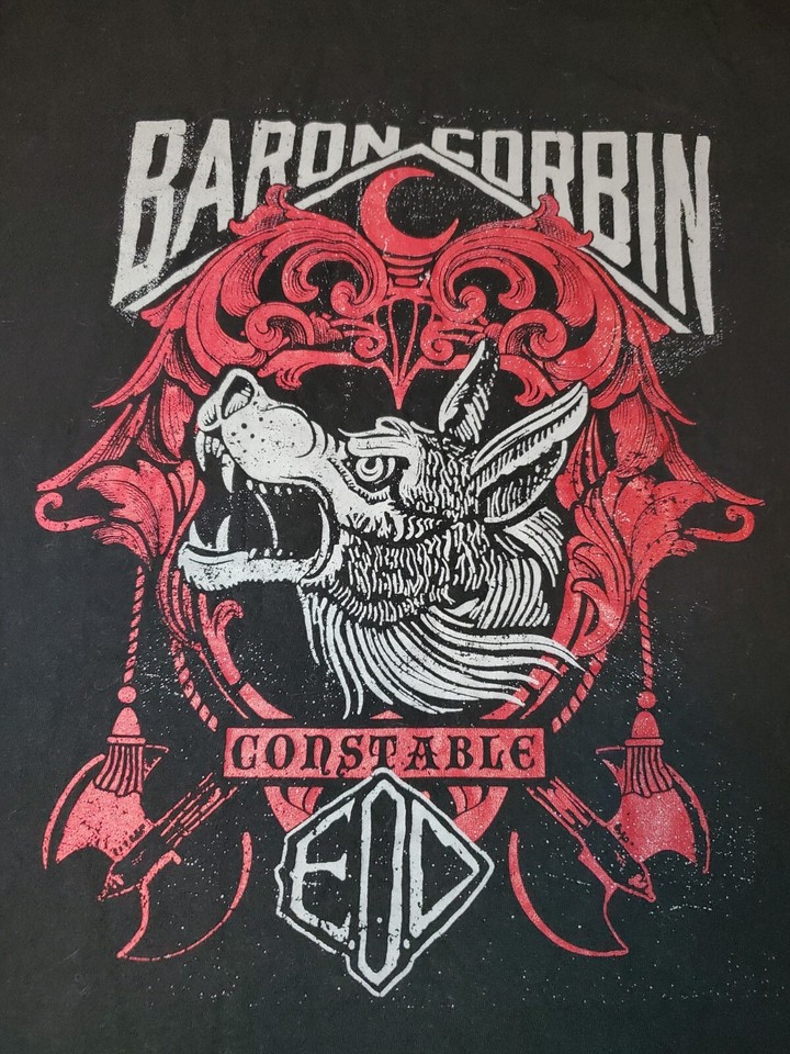BARON CORBIN WWE Authentic Constable Wrestling Graphic Black T-shirt ...