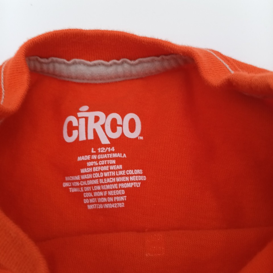 Circo Shirt Boy's Large 12/14 Orange Game Over Skull Face Long Sleeve ...