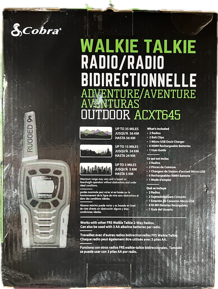 Cobra ACXT645 35 Mile Range Walkie Talkies 856062006067| eBay