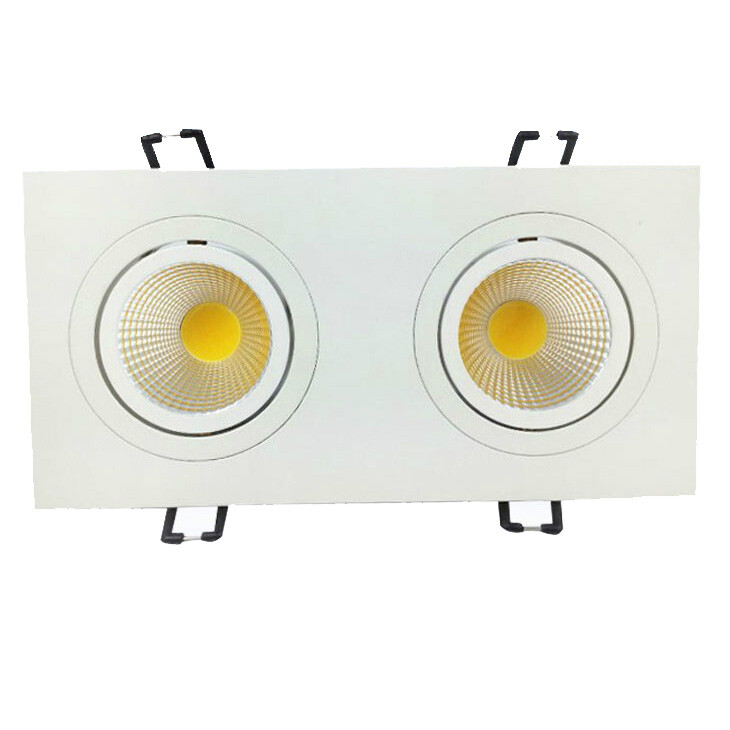 High Power LED COB Recessed Ceiling Light Dual Head Grille Lamp ...