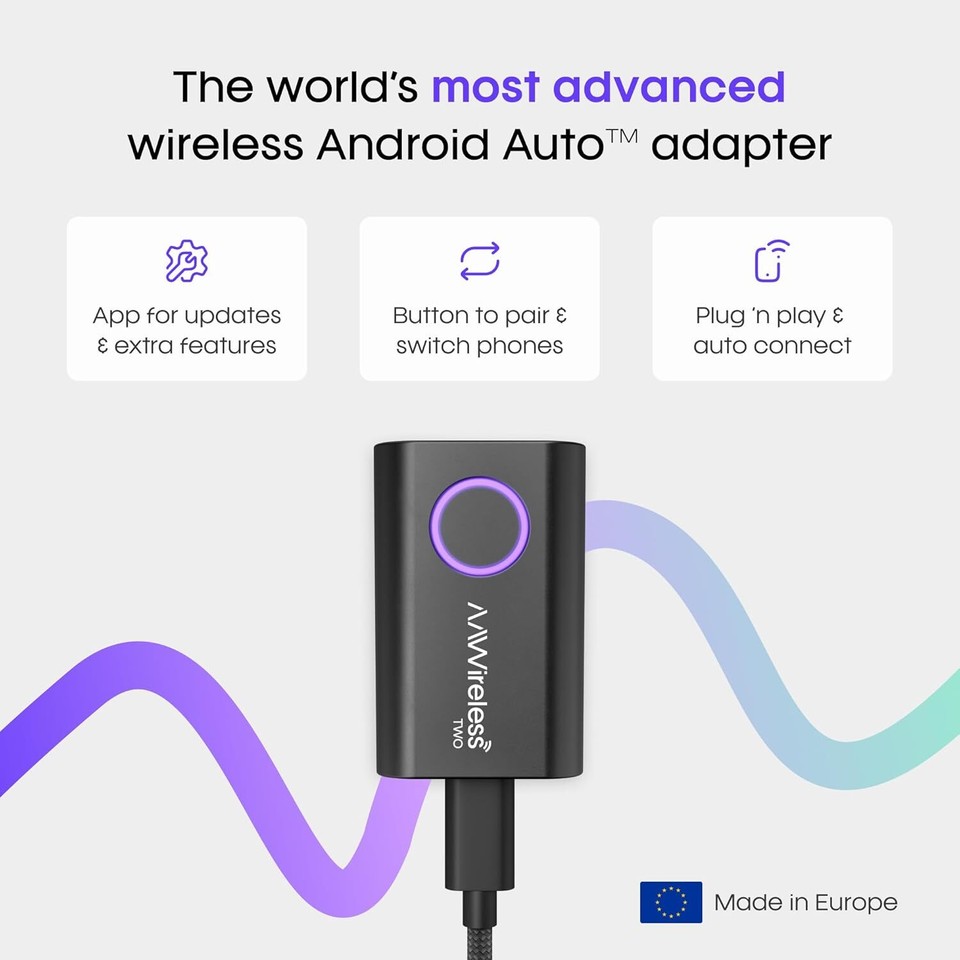 AAWireless Two - Android Auto Wireless Adapter - Convert Factory Wired ...
