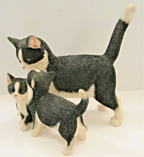Sherratt & Simpson Cats - Cat Standing and 2 Kittens - Black and White ...