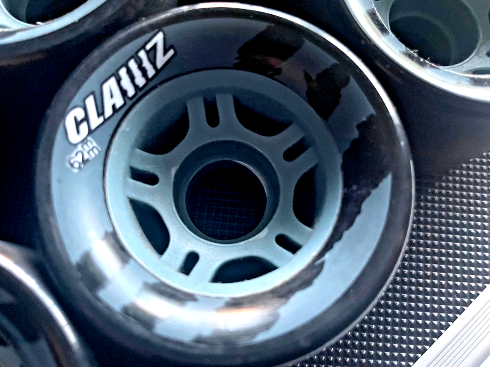 RC Sports Clawz Speed Roller Skate Wheels Black 62mm 95A - Full Set of ...