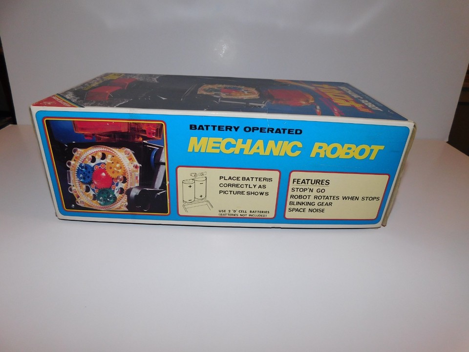 RARE VINTAGE Yonezawa TOY MIGHTY ROBOT - GEARS - ROTATE O MATIC - BOX ...