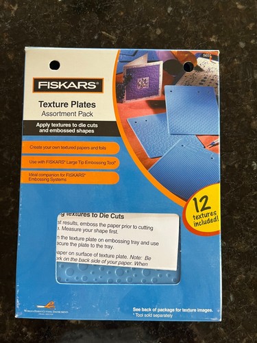 Fiskars Texture Plates Assortment Pack Embossing Cardmaking Mixed Media ...