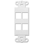 4-Port Decora Style Keystone Jack Wall Plate Insert Four Hole - White ...