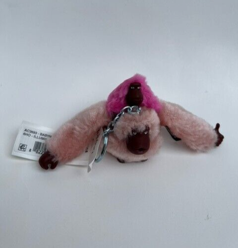 New With Tag KIPLING Mom and Baby Monkey Keychain AC3693 - ILLUMINATING PINK BM | eBay