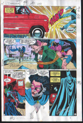 DETECTIVE COMICS #653 BATMAN PRODUCTION COLOR ART SIGNED ADRIENNE ROY ...