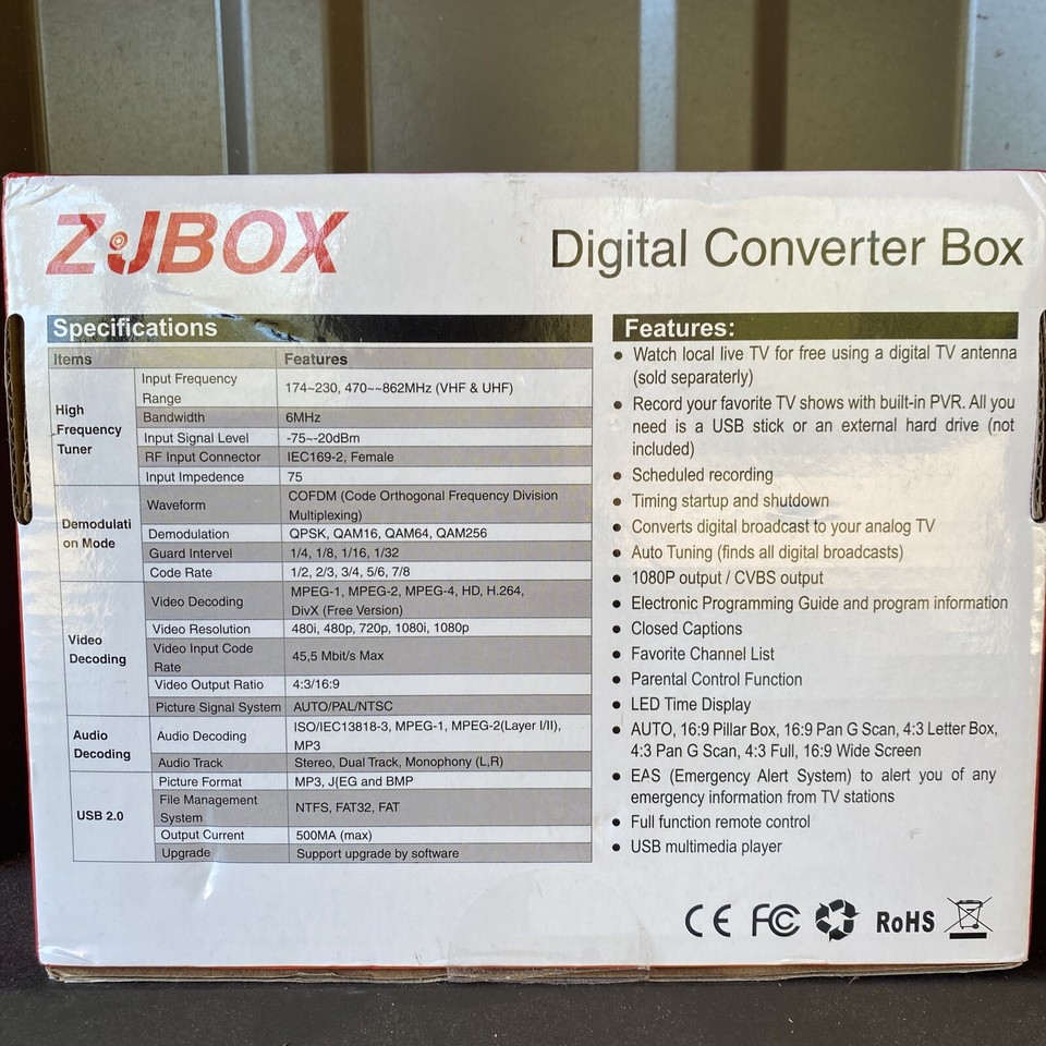 zjbox digital converter box Digital TV Converter Decoder 100-240V 50/60 ...