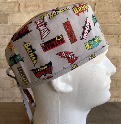 RARE DC Comics Classic Batman Signs Scrub Hat Chemo Cap | eBay