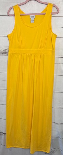 Monroe & Main Solid Yellow Maxi Dress Sleeveless Size LG | eBay