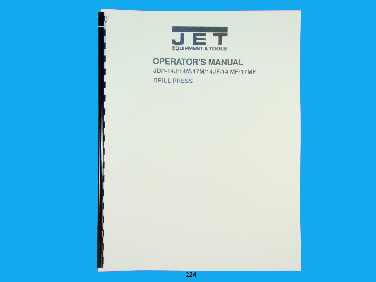 Jet JDP-14J/14M/17M/14JF/14MF/17MF Drill Press Operators Manual *224 | eBay
