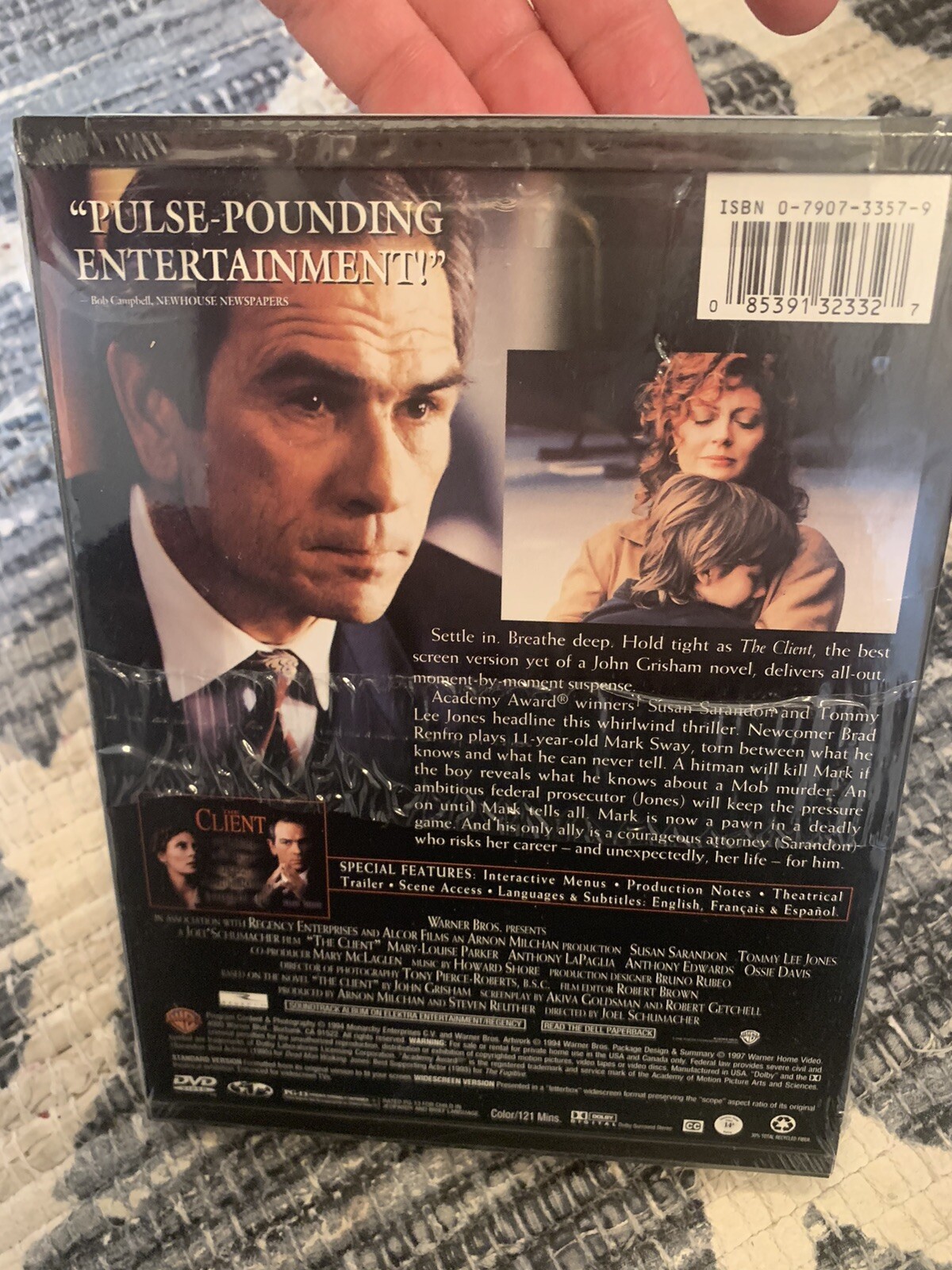 NEW! 1994 The Client DVD Movie Video Susan Sarandon Tommy Lee Jones ...