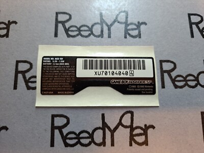 GBA SP AGS-101 sticker replacement new back decal Gameboy Advance SP ...