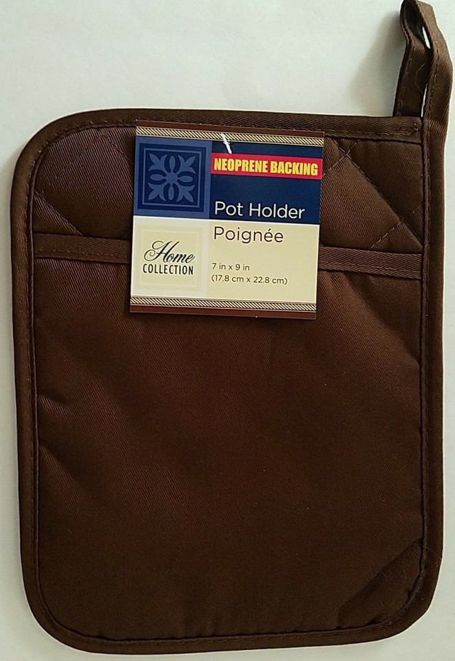 Kitchen Polyester/Neoprene Pot Holders 9” X 7” with Hand Pocket, Select ...