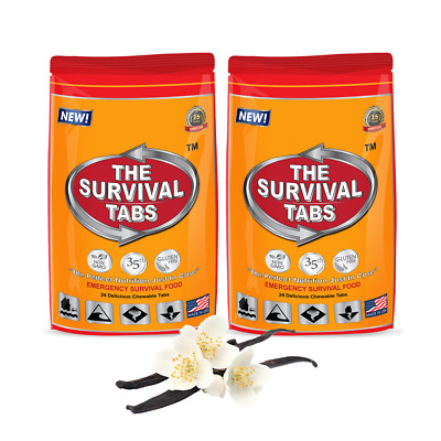 The survival tabs 48 food tablets vanilla emergency supplement exp 2045 ...