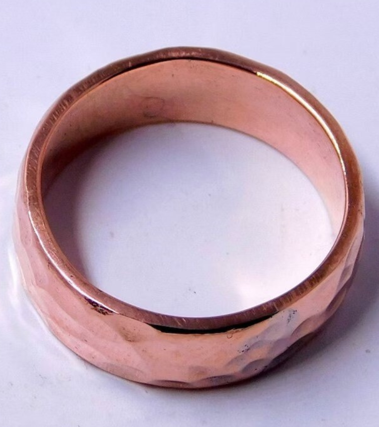 Solid Copper Band Ring Handmade Hammered Ring Bohemian Women Ring All ...