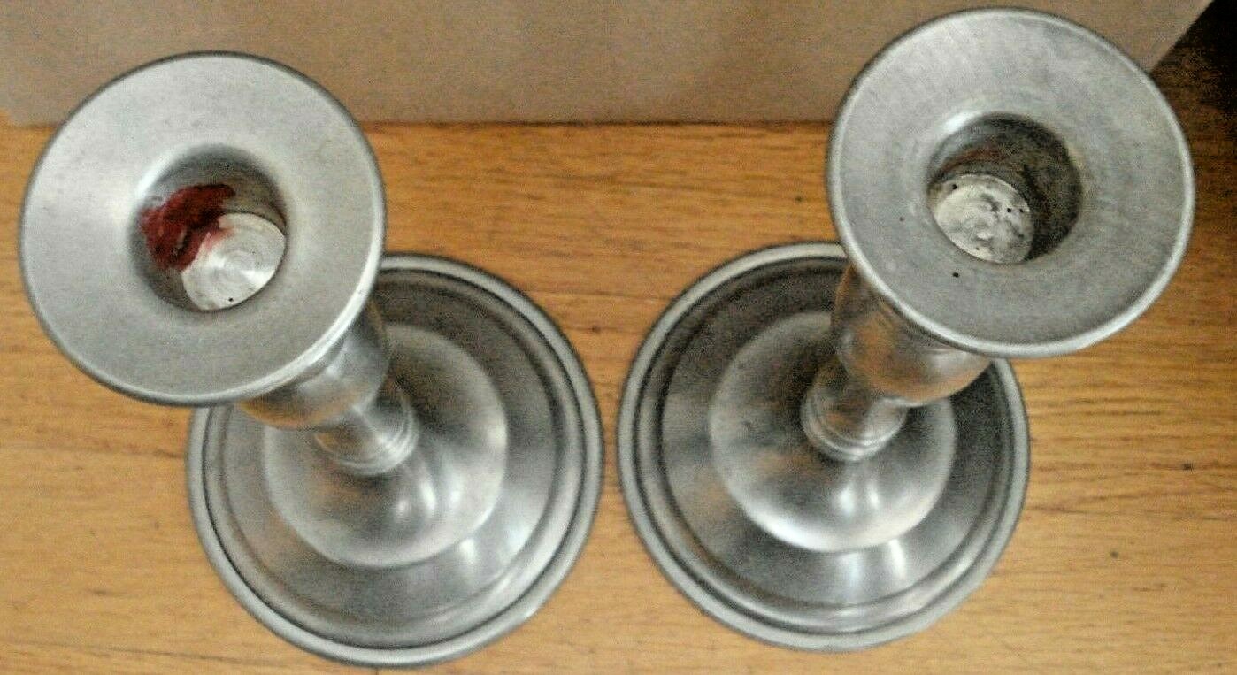 vtg. pair of 2 Trinac Metalcrafters ATC #701 Queen Anne Pewter ...