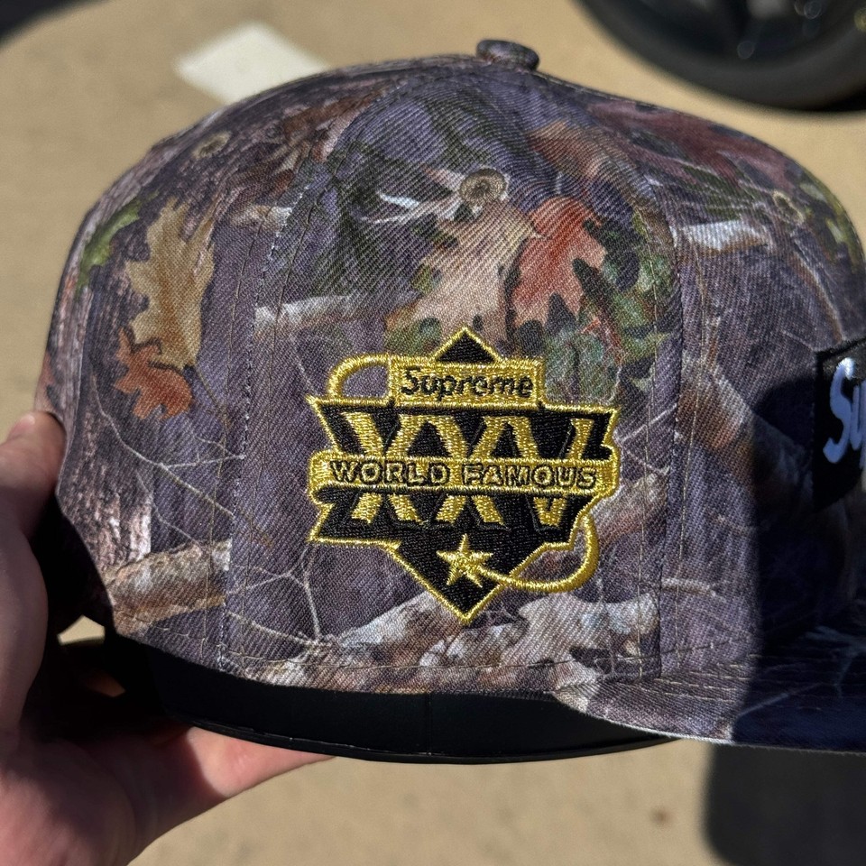 NWT camo Realtree Supreme World Famous 59fifty New Era Fitted Hat Cap ...