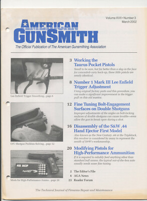 American Gunsmith Magazine Journal Mar 2002 Taurus Pocket Pistol Lee ...