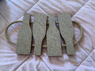 Bottle Shape Natural Cork Hot Pads/Trivets - Straw Handles | eBay