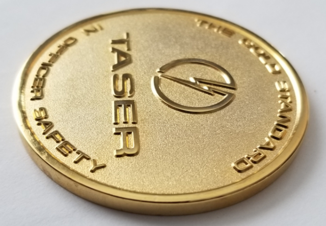 TASER THE GOLD STANDARD IN OFFICER SAFETY 2.25" COIN | eBay