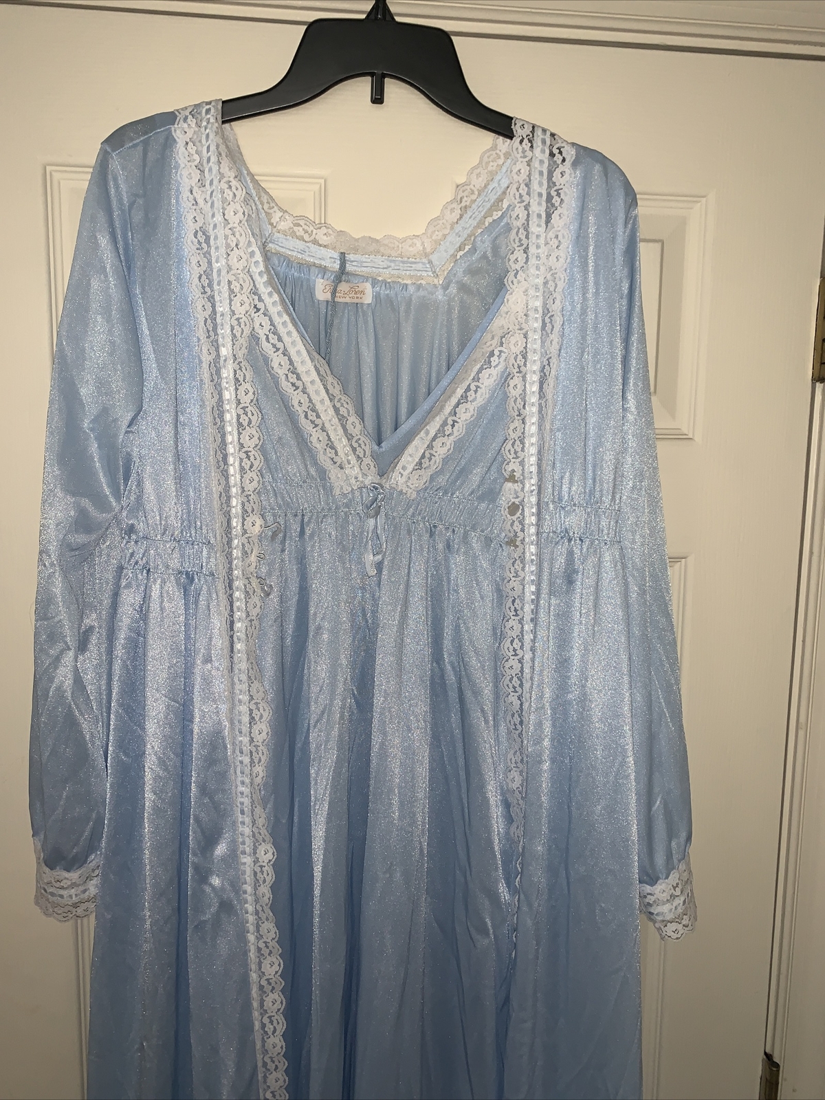 Vintage ERICA LOREN Baby Blue & Lace Wedding SEXY Rob… - Gem
