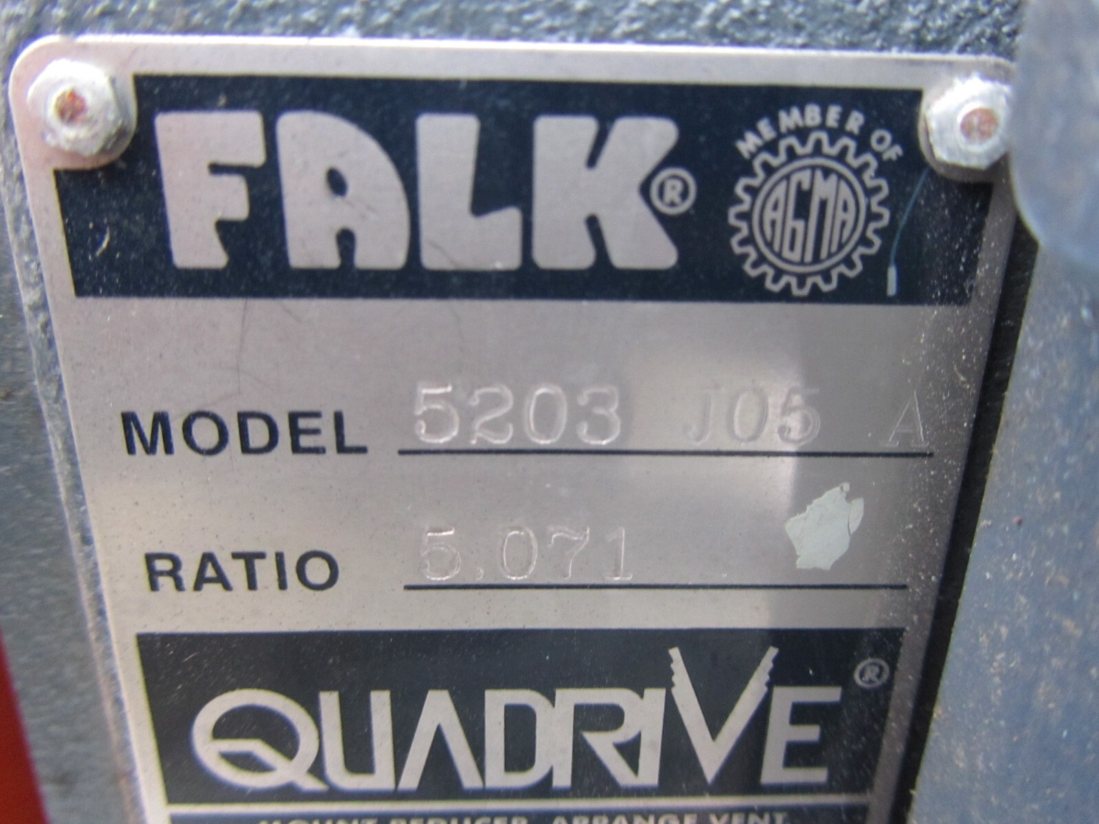 FALK 5203J05A Quadrive Gear Reducer With a Weg 7.5 Hp Motor Complete ...