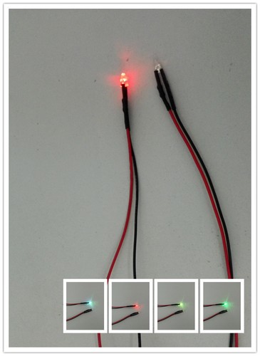 2pcs 3mm Blue/Green/Red Slow Flash Blink RGB Water Clear 3v/6v/9v12v ...