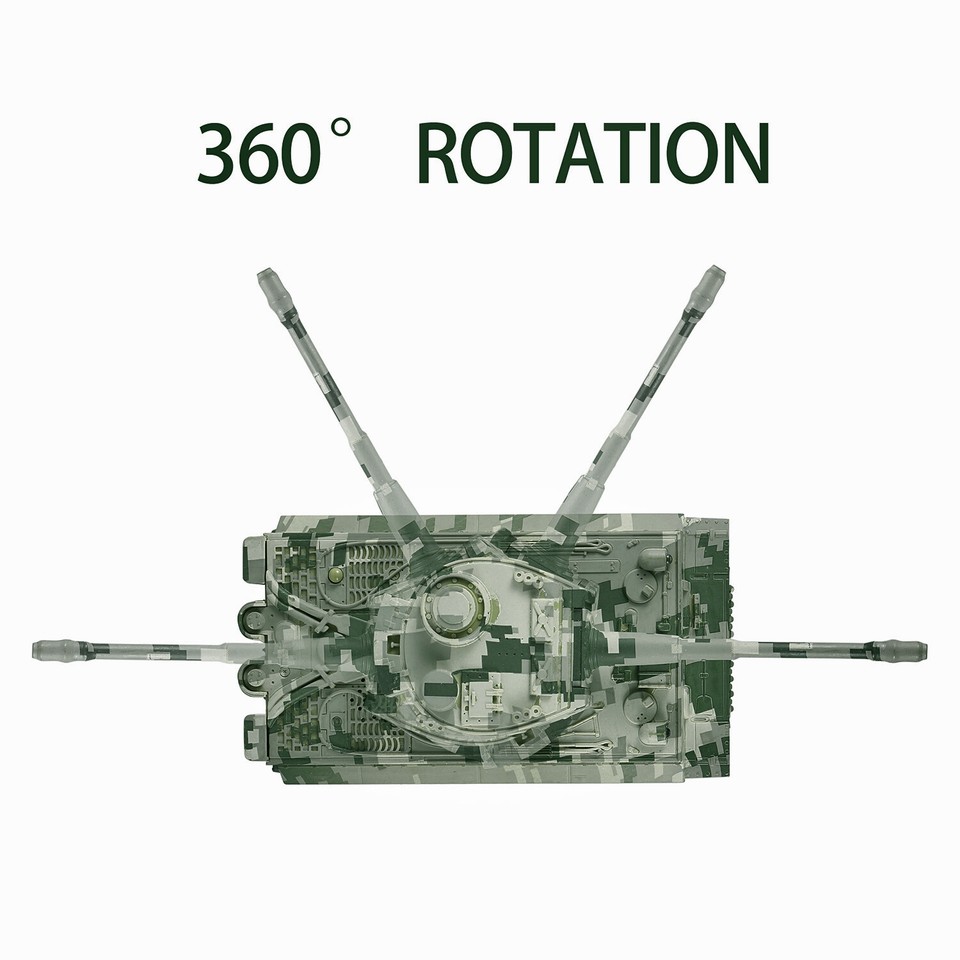 RC Remote Control Military Battle Tank W/ Lights Sound Rotating Turret ...