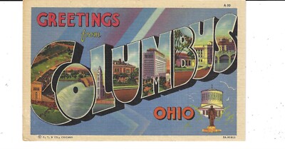 POSTCARD LARGE LETTER OHIO "GREETINGS FROM COLUMBUS" | eBay