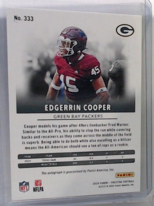 2024 PANINI PRESTIGE EDGERRIN COOPER ROOKIE AUTO RED FOIL /199 #333 ...