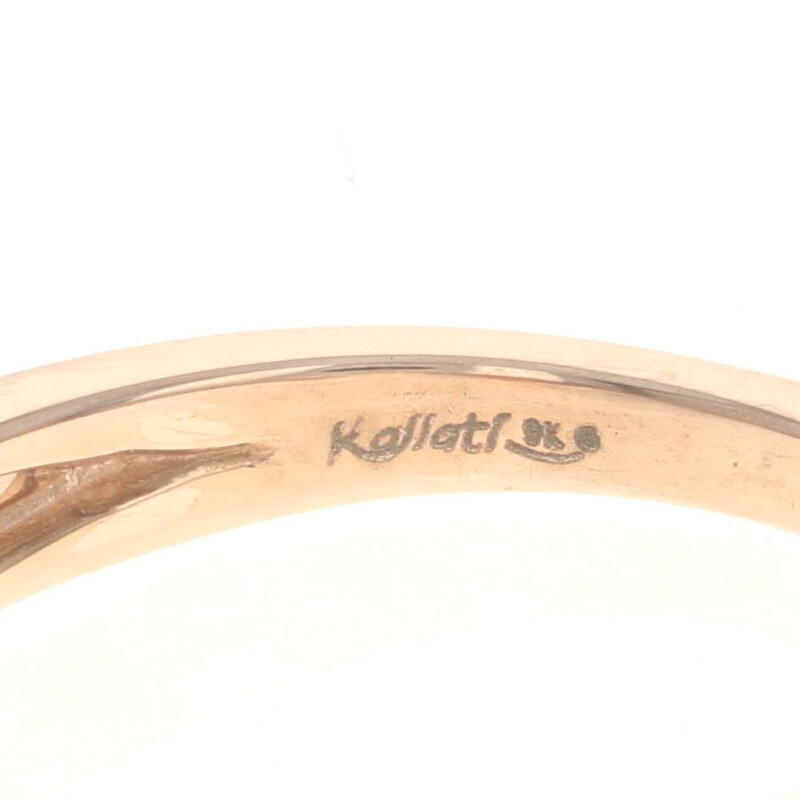 Kallati Diamond Halo Engagement Ring - Rose Gold 9k Round .69ctw Fancy ...