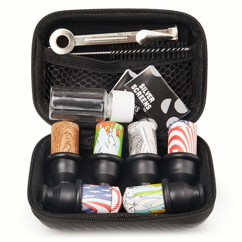 6 Pc Sneak a Toke One Hitter Pipes Metal Tobacco Smoking Pipe With Box ...