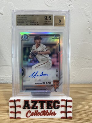 2021 Bowman Chrome Mason Black Refractor Auto /499 #CDA-MBL BGS 9.5 💎 ...