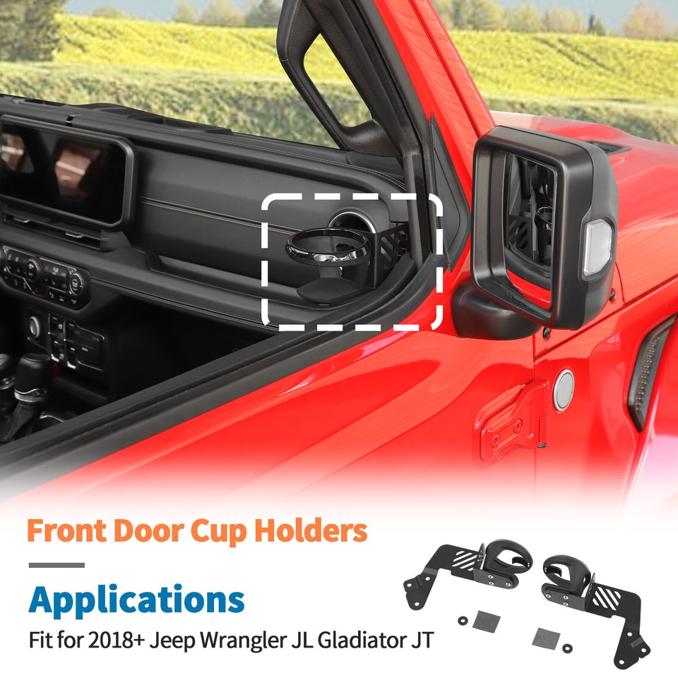 For Jeep Wrangler JL JLU/Gladiator JT 2018-2024 Accessories Driver Cup ...