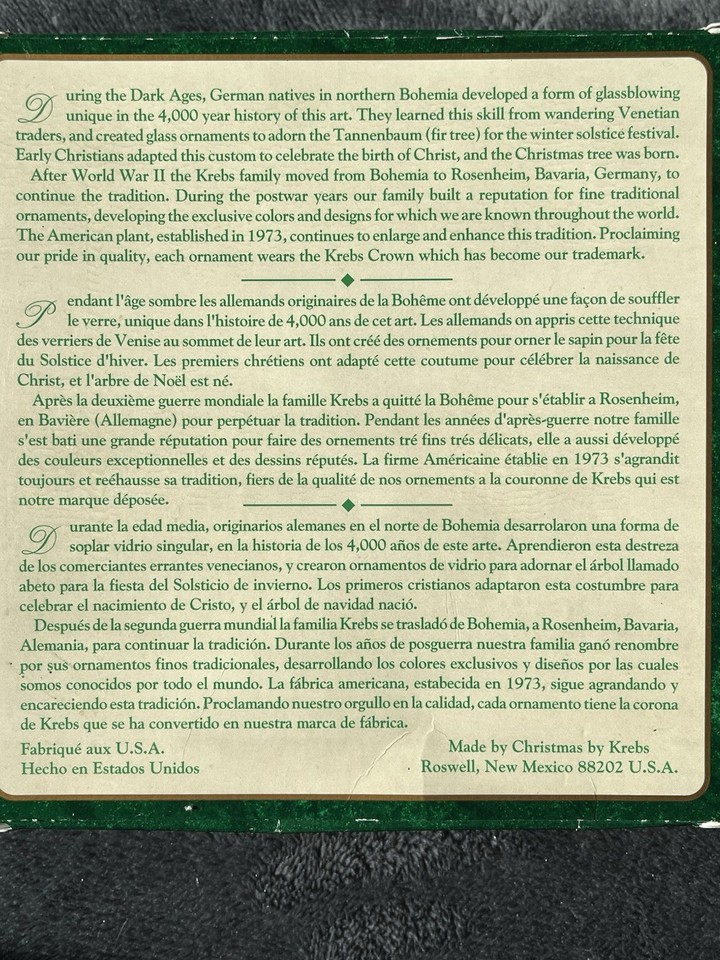 VINTAGE CHRISTMAS BY KREBS RED BALL & BELL ORNAMENTS 4 BOXES w/GLITTER ...