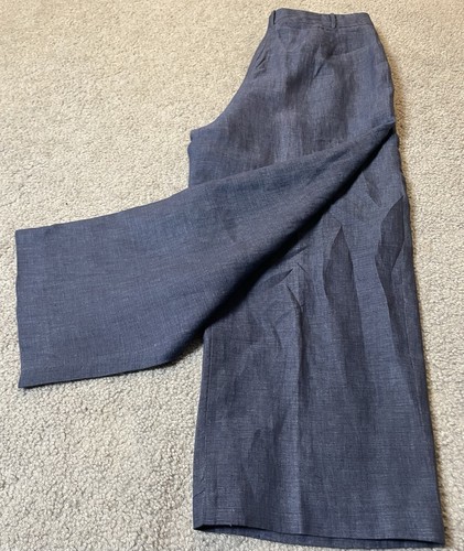 80s Casual Corner Linen Crop Pants Women’s Sz 8 Navy Wide Leg Nautical ...