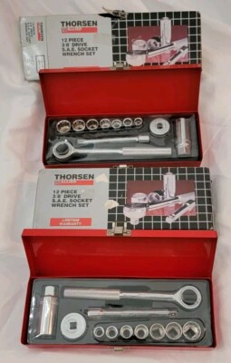 NOS* Vintage Thorsen 12 Piece Socket Set - 3/8" Drive - Standard | eBay