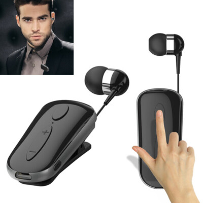 Bluetooth Headset Wireless Earphone Handsfree Retractable Earbud for ...