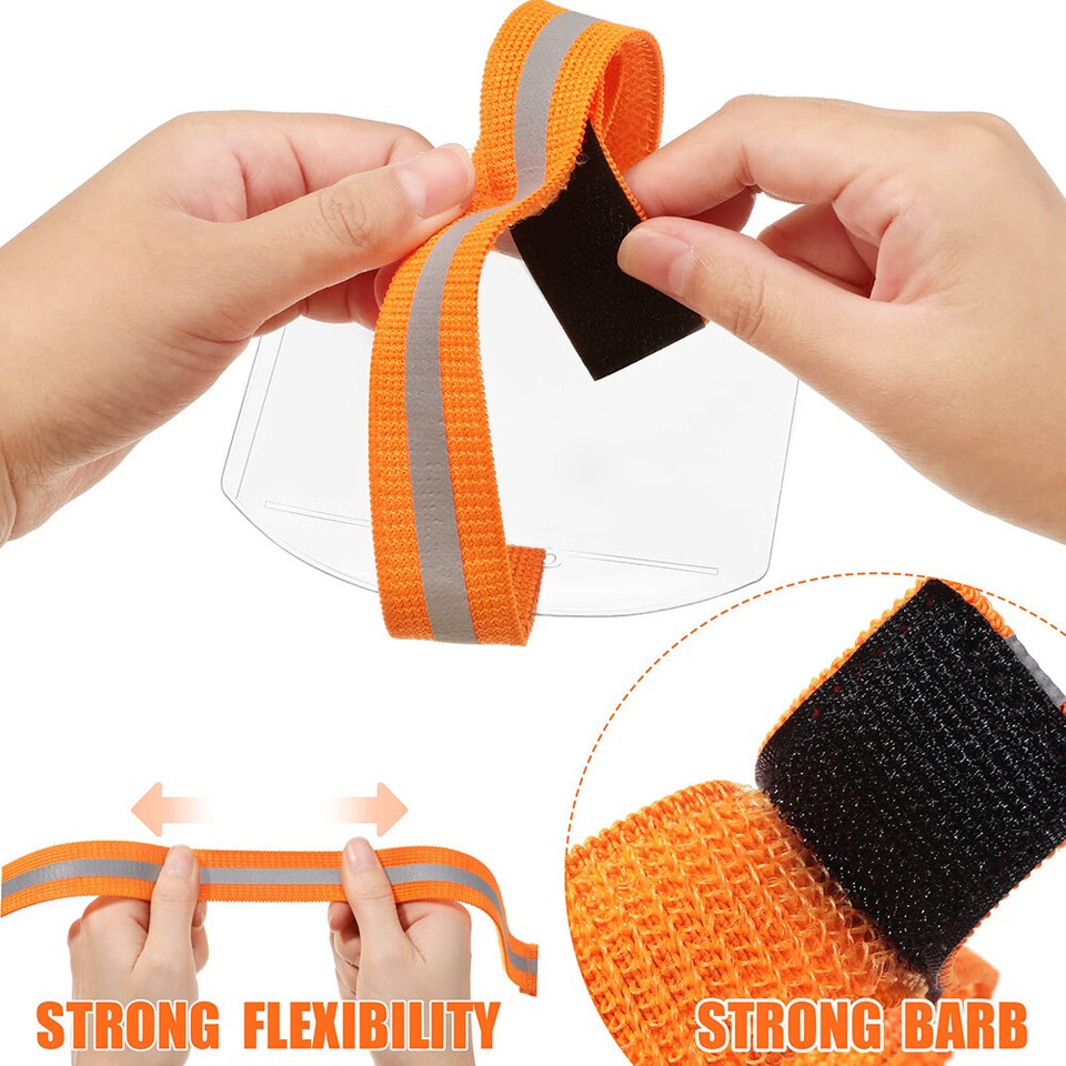 ID Badge Holder with Adjustable Elastic Band ID Card Stand Clear ...