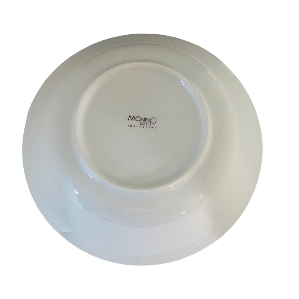 Monno Deco Serving Bowl Navy Blue Silver White Porcelain Salad Dinner ...